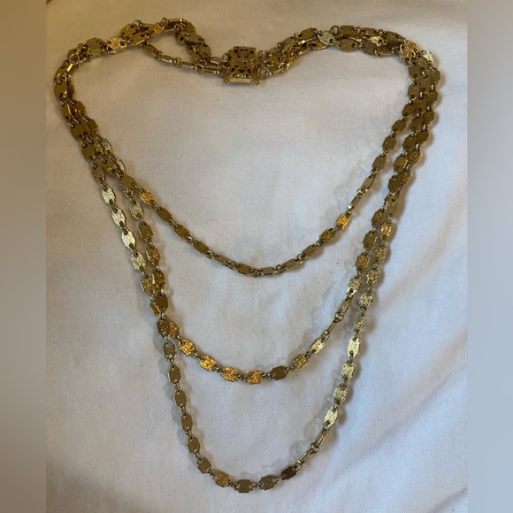 Jewelry | Vintage Layered Triple Fancy Chains Necklace | Poshmark